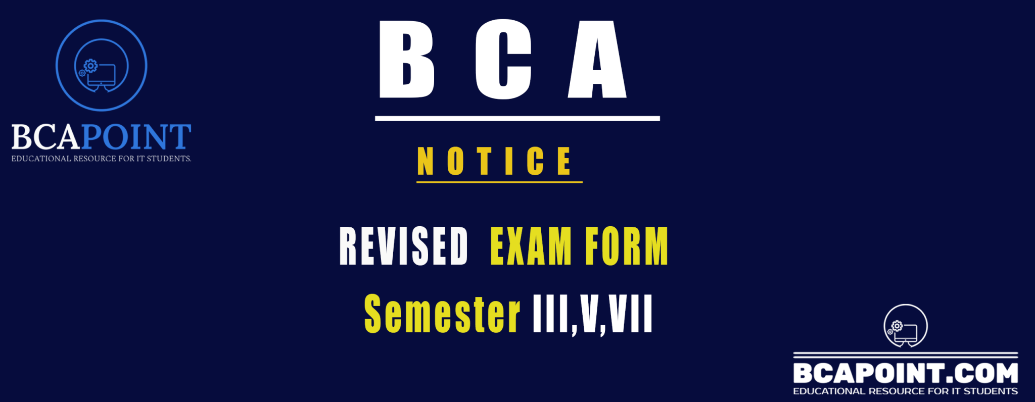 Revised exam form for BCA 3rd, 5th, and 7th semesters. - BCA NOTES ...